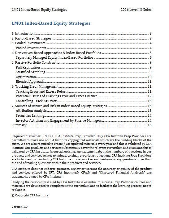 2026 CFA Level 3 IFT Study Notes Portfolio Management Pathway with Fact ...